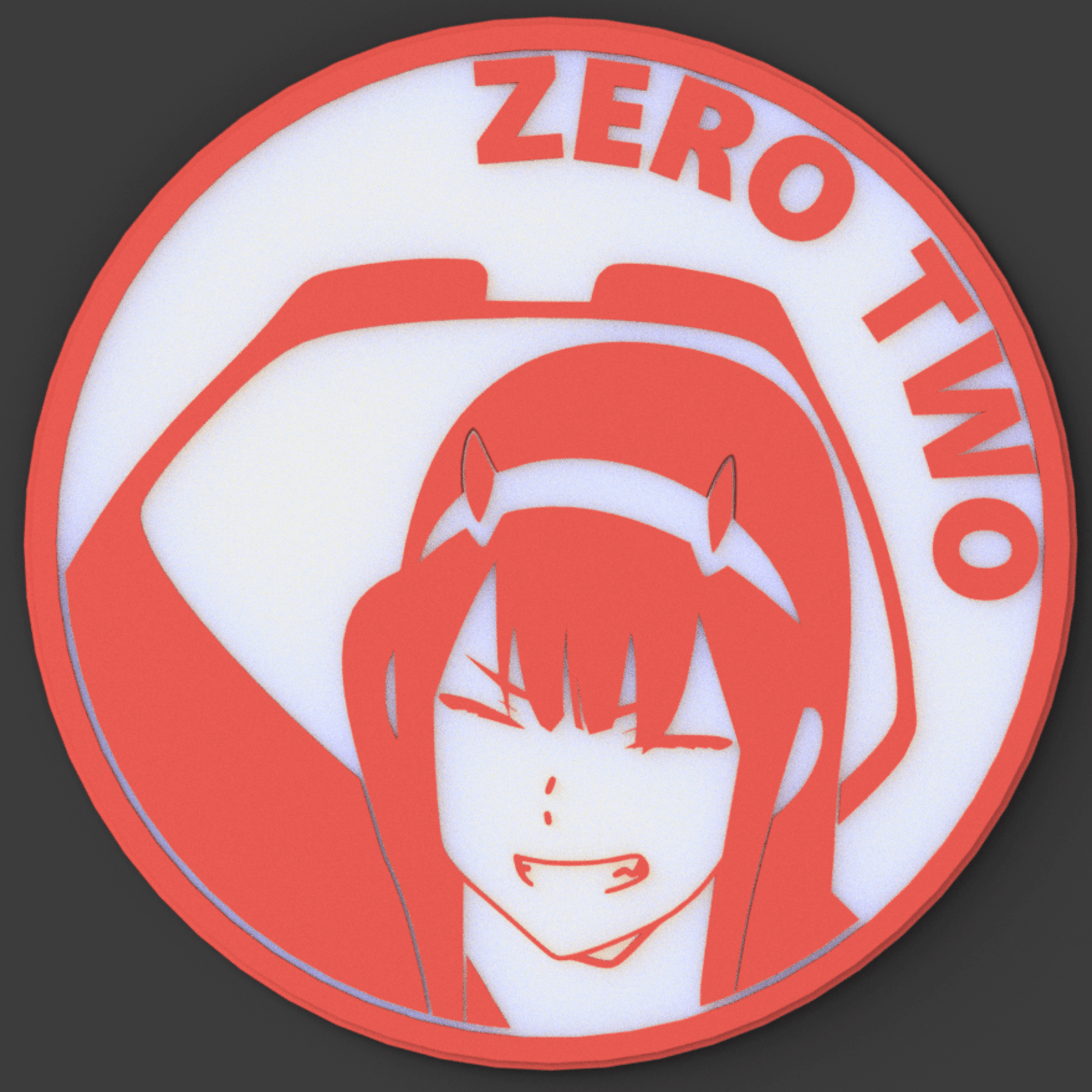 Zero Two - Anime Wall Decoration - STL [002] - 3D File (STL)